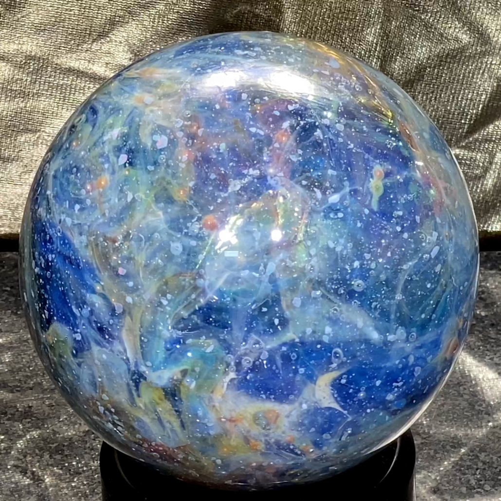 Opal Planet (4") - Internal Fire Glass