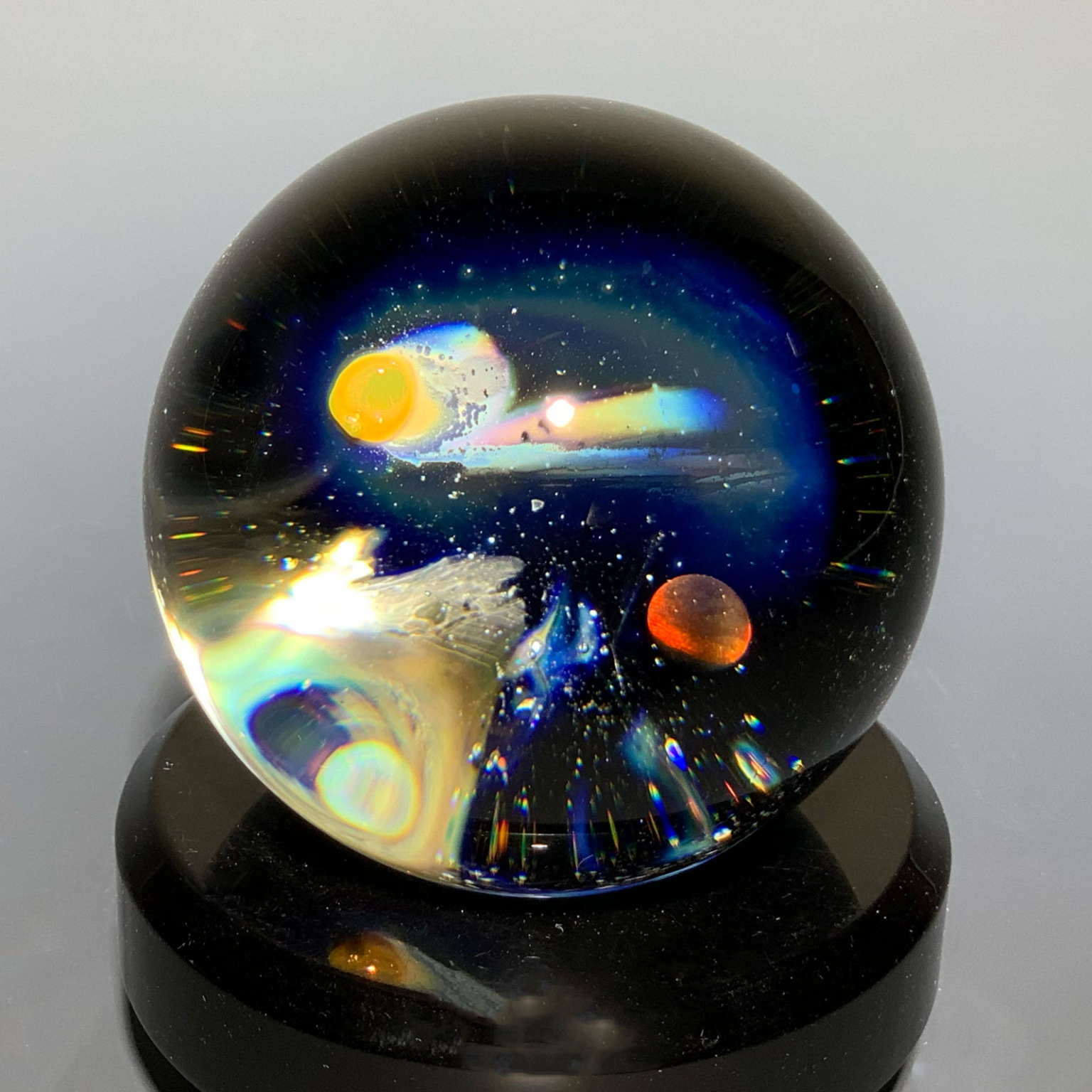 Comets & Planets by borosilicate glass artist Scott Hronich - Internal ...