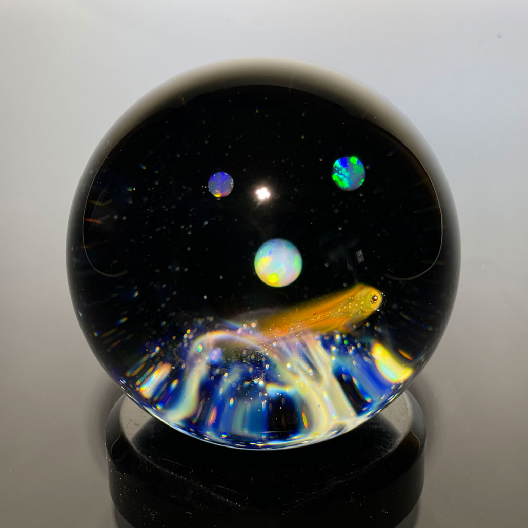 Comets & Planets by borosilicate glass artist Scott Hronich - Internal ...